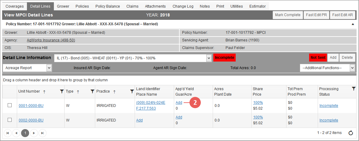Add Production from the Detail Lines Tab