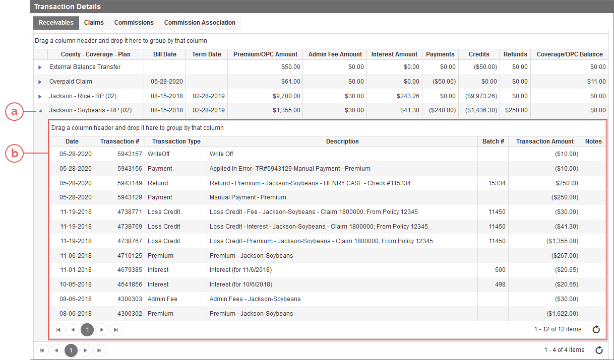 At a Glance: MPCI Policy Balance Tab